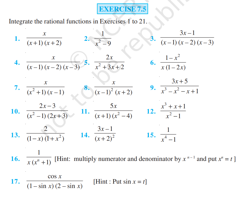 Rbse Solutions Class 12 Maths Chapter 7 Exercise 7.5 | Integration ...