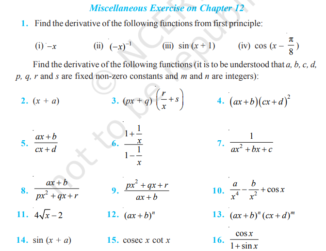 Rbse Solutions for Class 11 maths Chapter 12 Miscellaneous Exercise ...