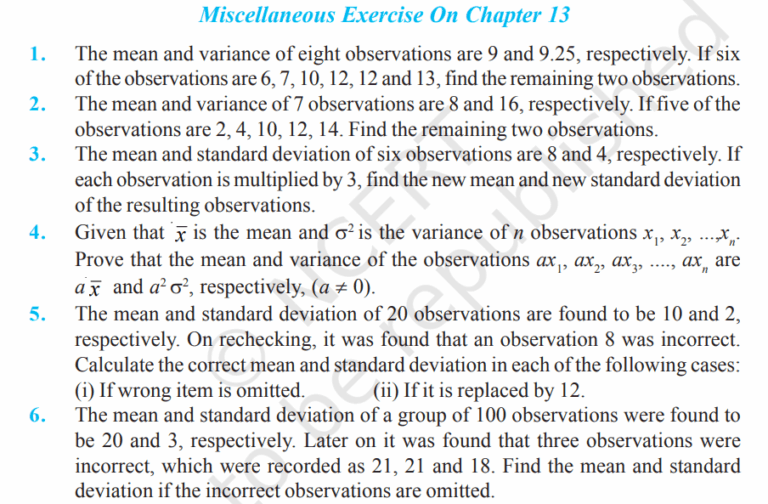 Rbse Solutions for Class 11 maths Chapter 13 Miscellaneous Exercise ...