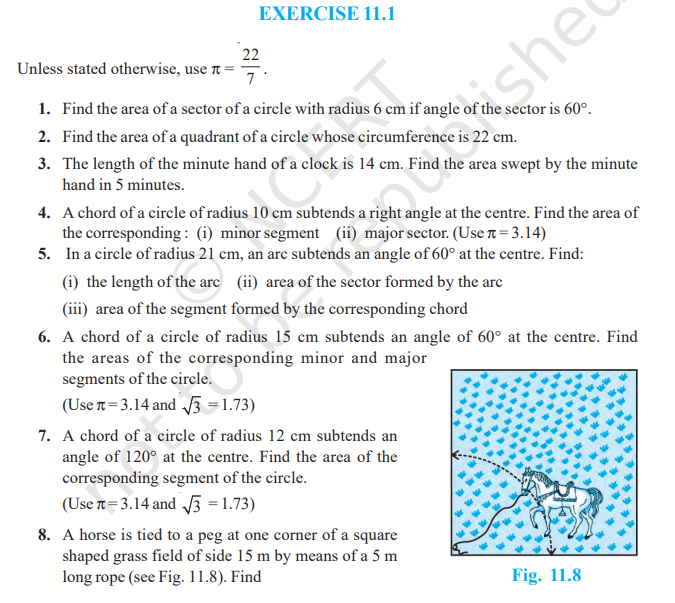 Rbse Solutions for Class 10 Maths Chapter 11 Exercise 11.1 | Areas Related to Circles - Rbse ...