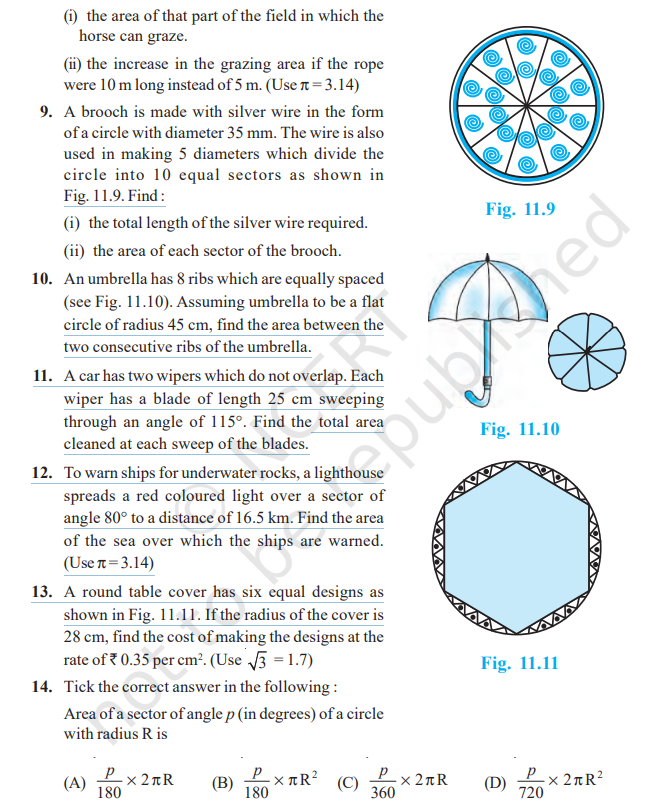Rbse Solutions for Class 10 Maths Chapter 11 Exercise 11.1 | Areas Related to Circles - Rbse ...